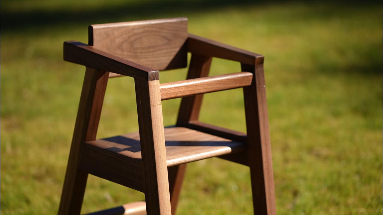 Making a walnut high chair for the little ones - YouTube