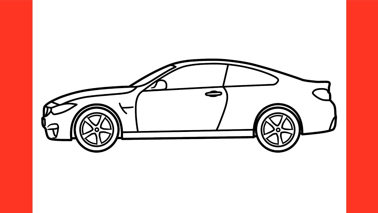 How to draw a BMW M4 2014 / drawing bmw m4 f82 competition - YouTube