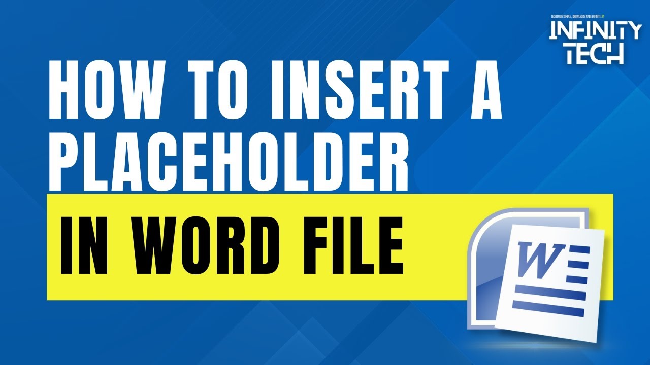 How to Insert a Placeholder in Word - YouTube