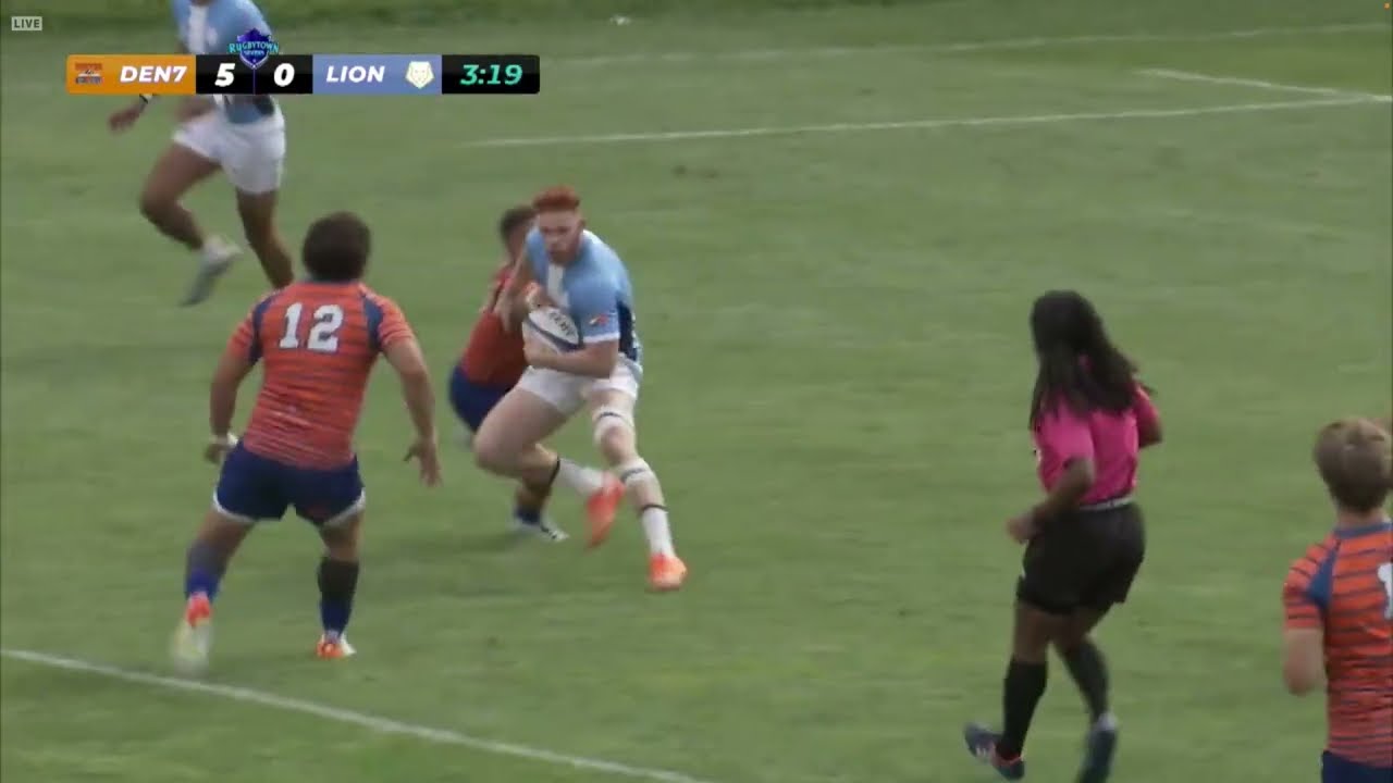 Austin Emens Lions 7s Try - 2022 RugbyTown 7s - YouTube