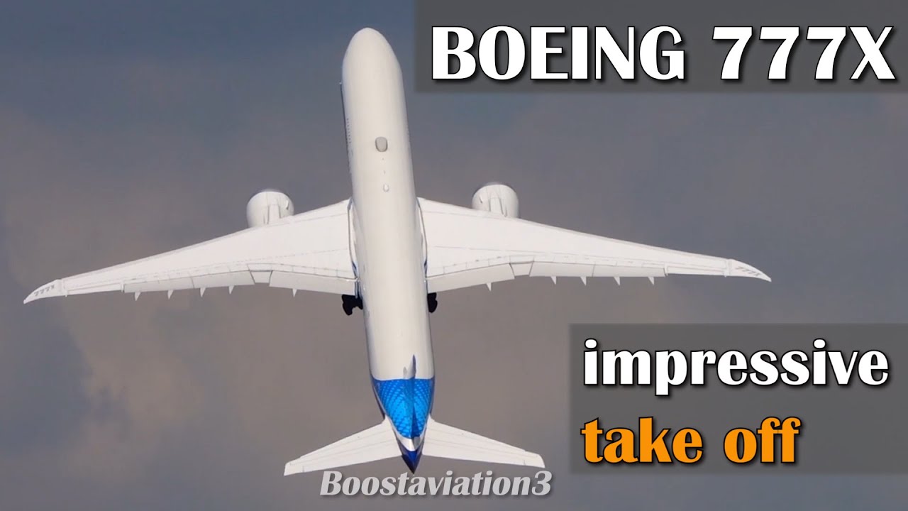 the new Boeing 777X performs an impressive vertical take-off - YouTube