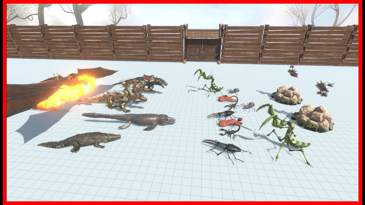 T-REX,HYDRA,MOSA,PURUSSAURUS,DRAGON VS 2x FACTIONS - ANIMAL REVOLT ...