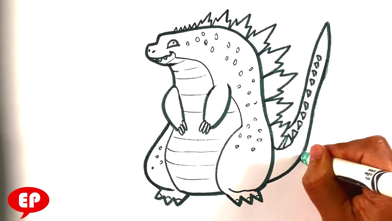 How to Draw CUTE Fat Godzilla - YouTube