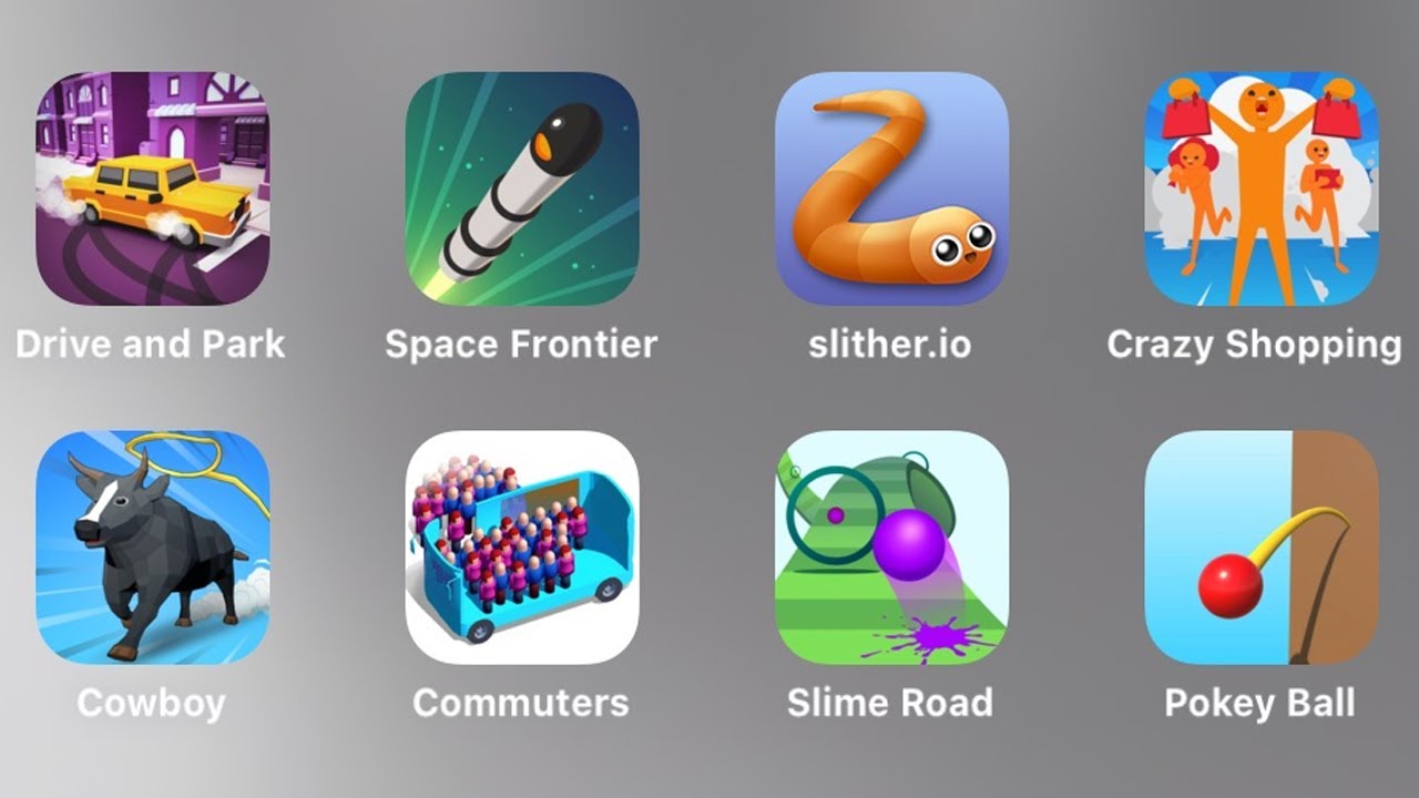 Drive and Park, Space Frontier, Slither.io, Crazy Shopping, Cowboy ...