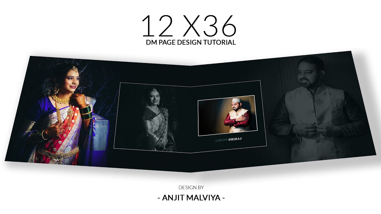 Wedding Album Design | Step-by-Step Designing | 12x36 Dm Page - YouTube