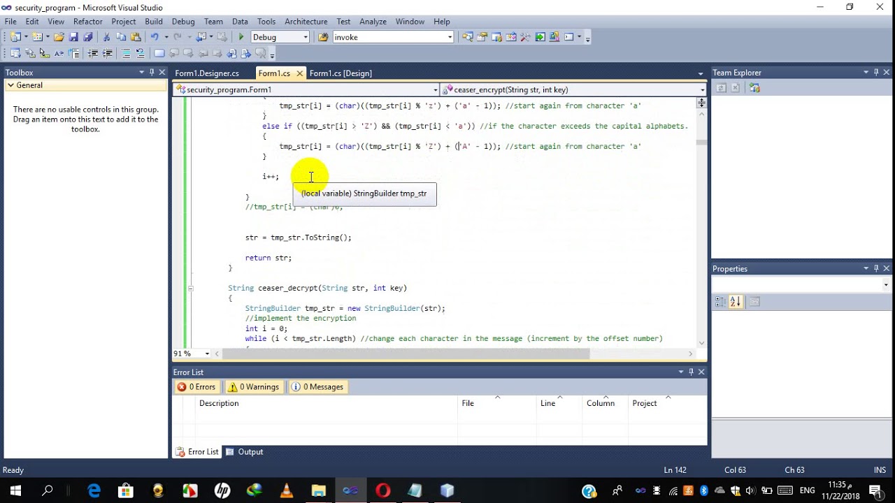 Ceaser cipher(encryption & decryption) - YouTube