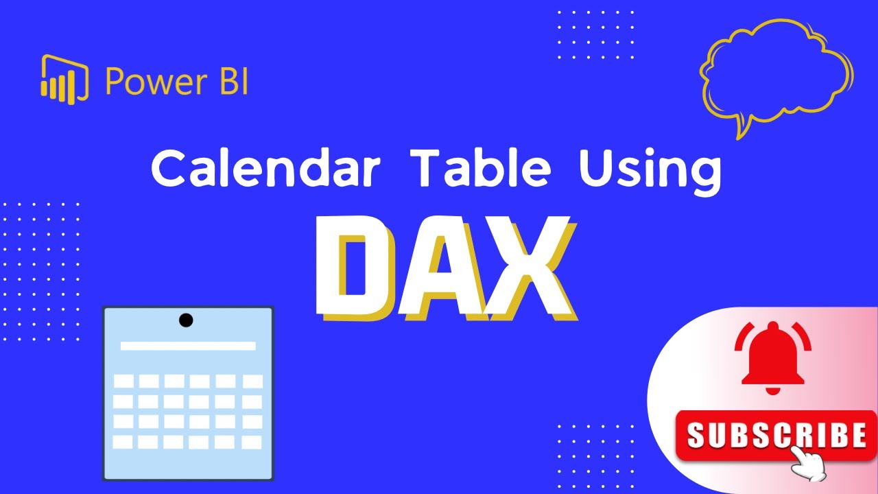 Calendar Table using DAX - YouTube