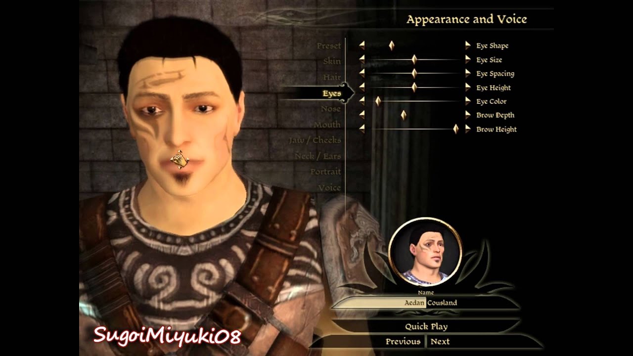 Dragon age:Origins - Character Creation HD [ Male Human ] - YouTube