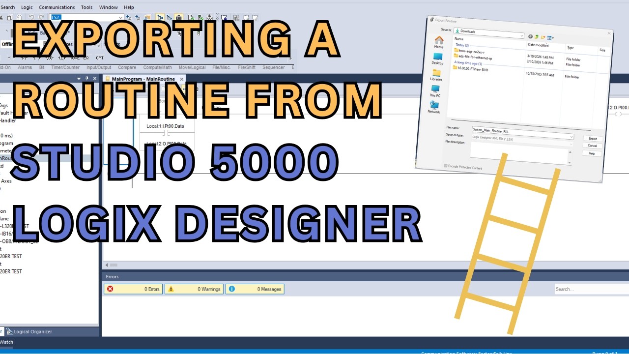 Studio 5000 - How to Export a Routine from Logix Designer - YouTube
