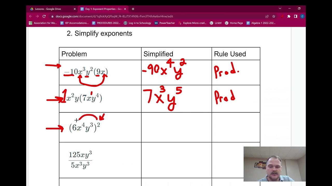 Lesson 2 Advanced Exponents - YouTube
