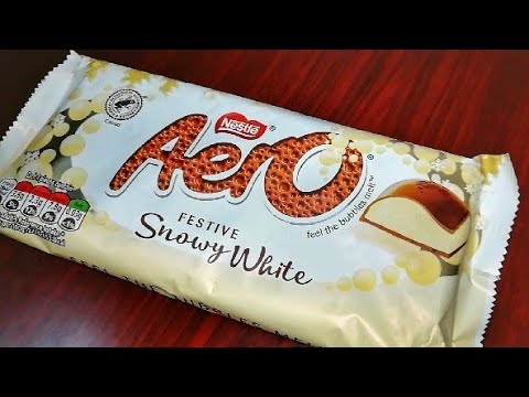 Nestle Aero Festive Snowy White Bubble Chocolate.Feel bubls melt#bubble ...