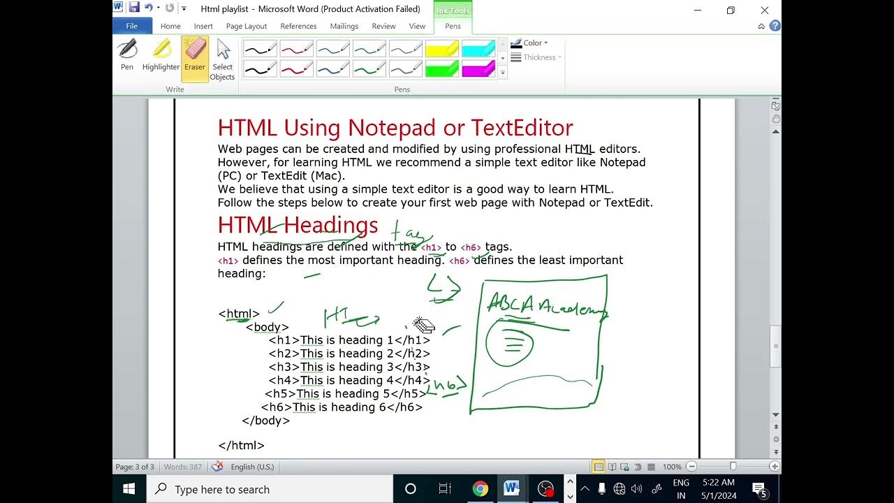 Html Lecture 3 Notepad Or Text Editor In Htmlecl365classes Youtube