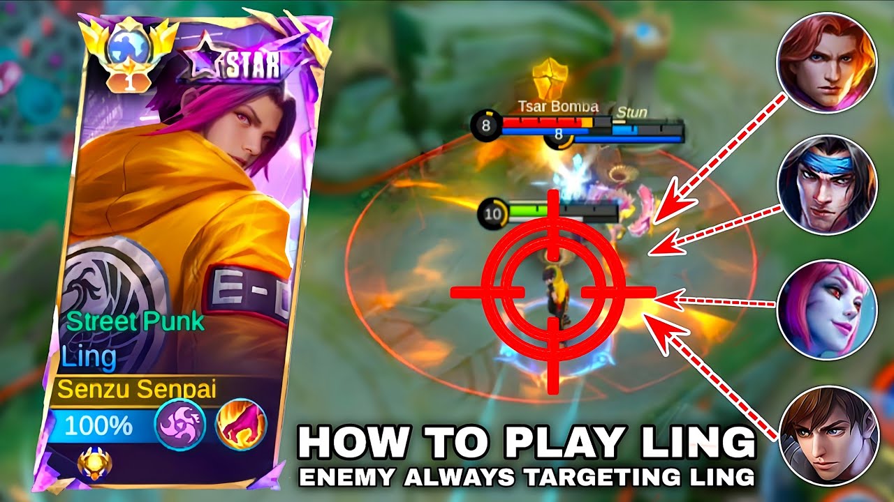 HOW TO PLAY LING WHEN ENEMY ALWAYS TARGETING YOUR LING?! NO CUT ...