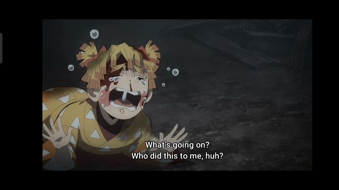 Zenitsu's body hurts | Zenitsu crying in a flashy way - YouTube