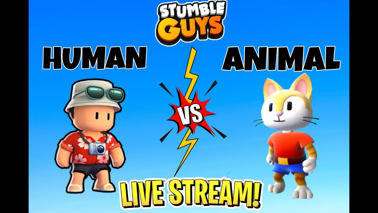 Human vs Animals Skin Wars | Stumble Guys Live - YouTube