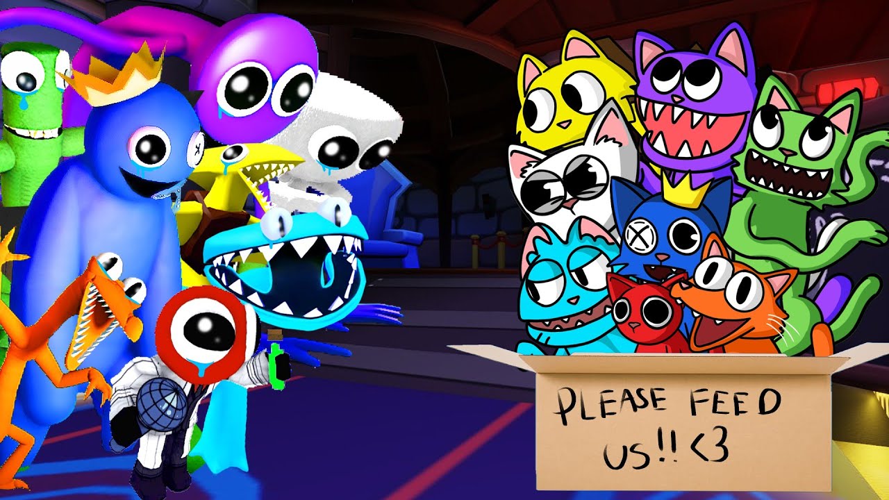 NEW Rainbow Friends vs CATS Rainbow Friends (Chapter 2) ALL PHASES 🎶 ...