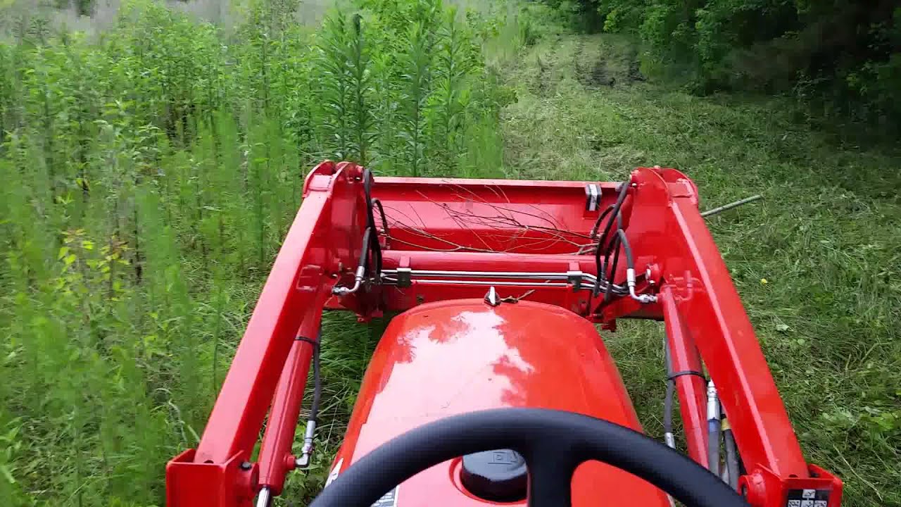 Testing, video of Bush Hogging little Tractor - YouTube