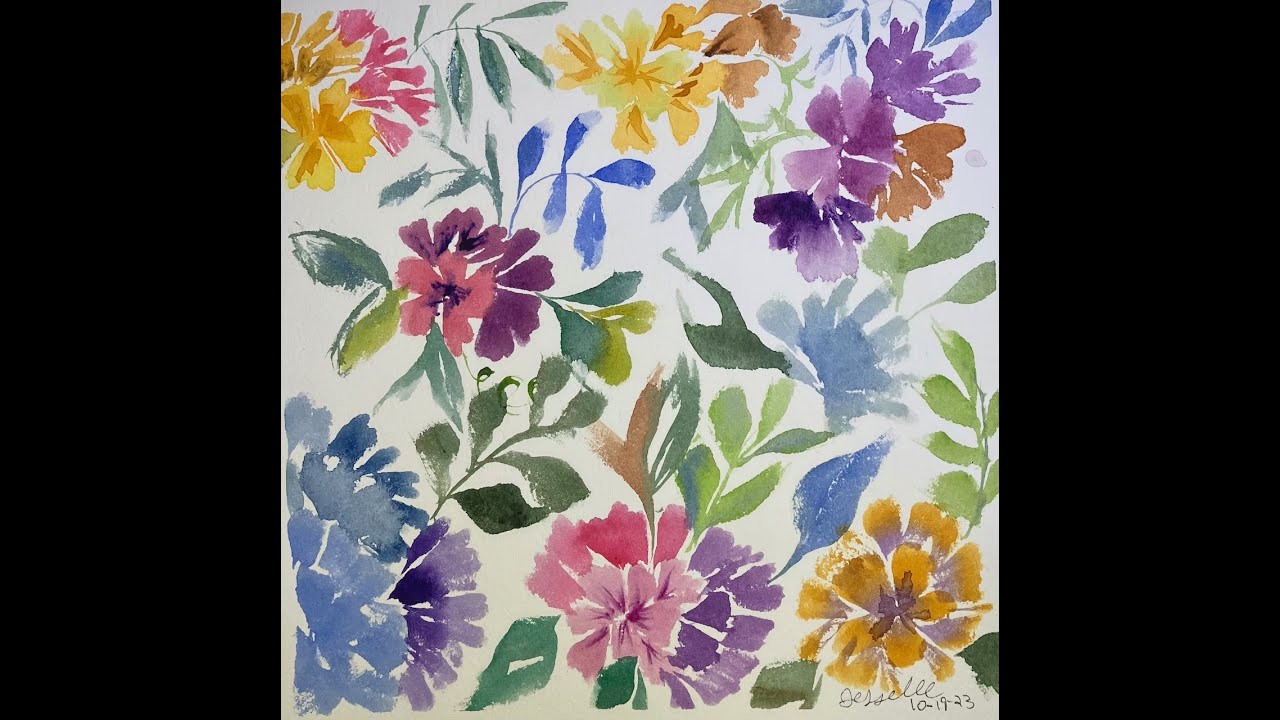 Petal practice with the petal brush in watercolor. - YouTube