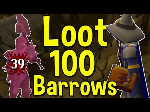 Loot from 100 Barrows Chests Using Fire Wave and the Tome of Fire! [OSRS]
