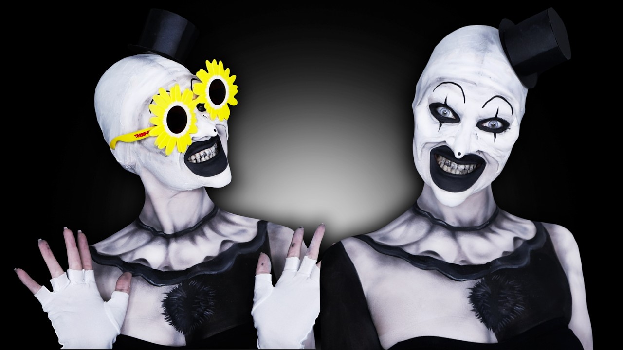 Terrifier Makeup Tutorial Art The Clown (From Scratch) - YouTube