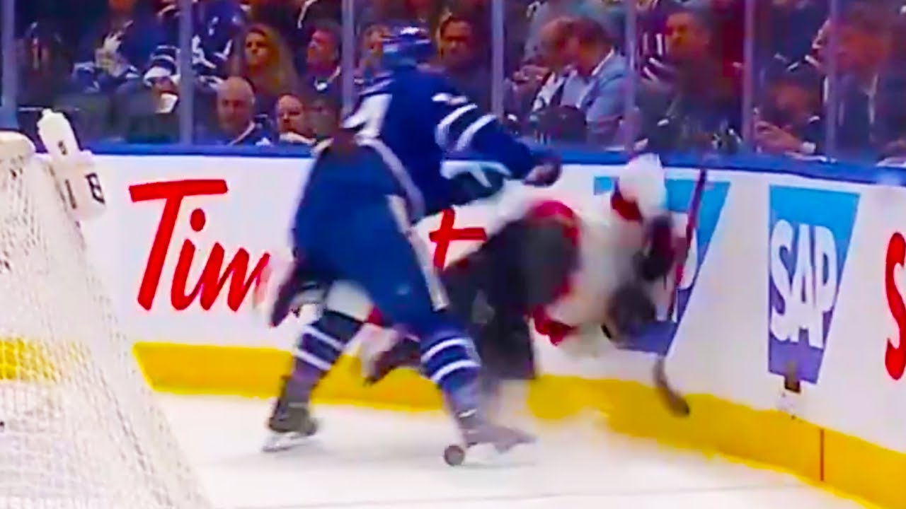Morgan Rielly Boarding Hit on Thomas Chabot | Maple Leafs vs Senators ...