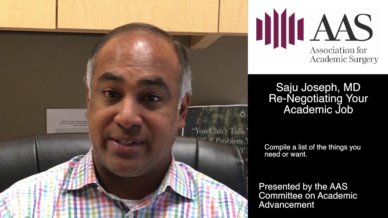 Re-Negotiating Your Academic Job, presented by Saju Joseph, MD - YouTube