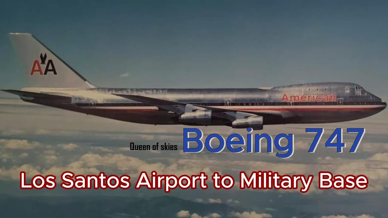 Boeing 747 (the queen of skies) - Take off and landing in military base ...