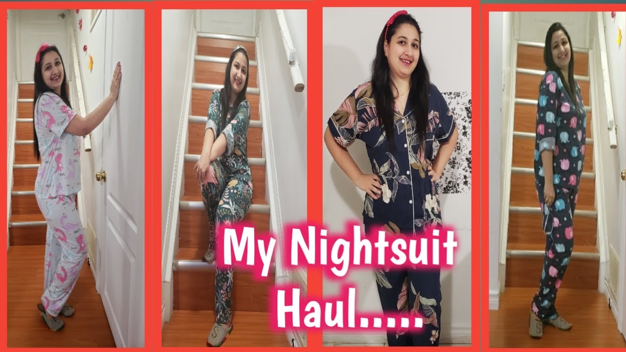 My Nightwear collection |Try on haul | Night Suit Haul | Shein ...