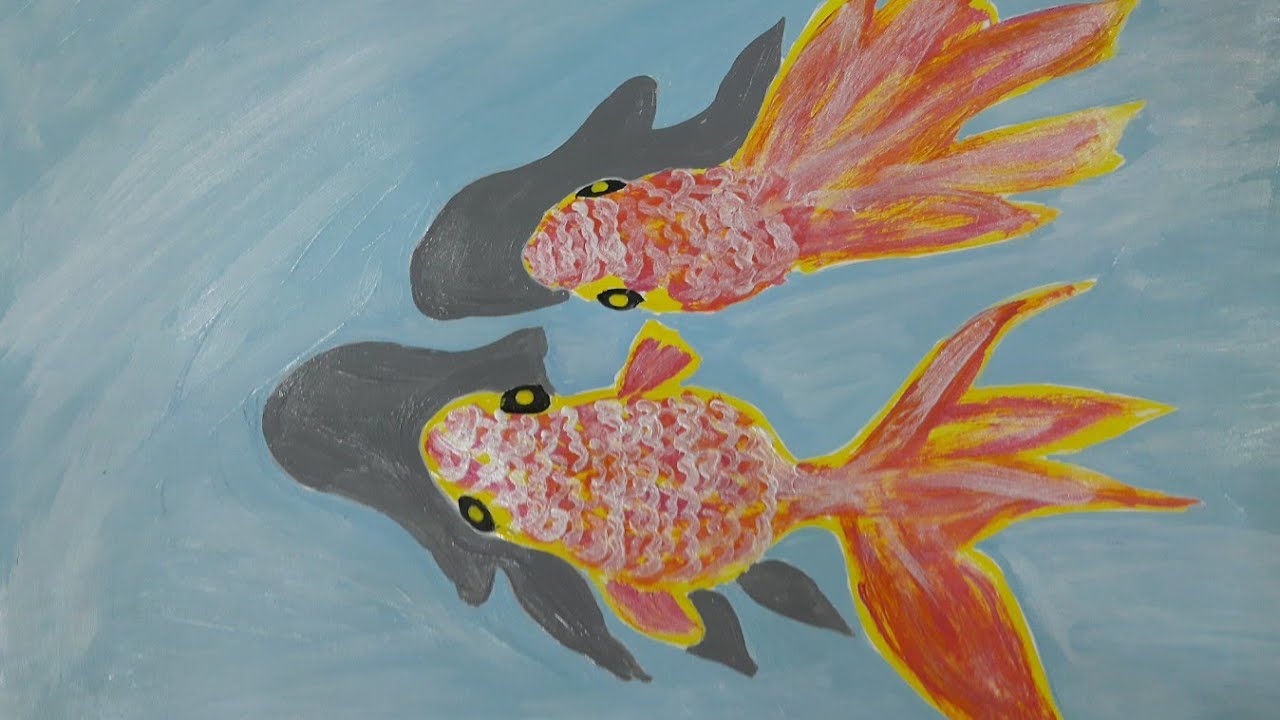 Acrylic Art -68. 3D painting - 4 🐟 🐠 🎣 Fish painting..#acrylicpainting ...