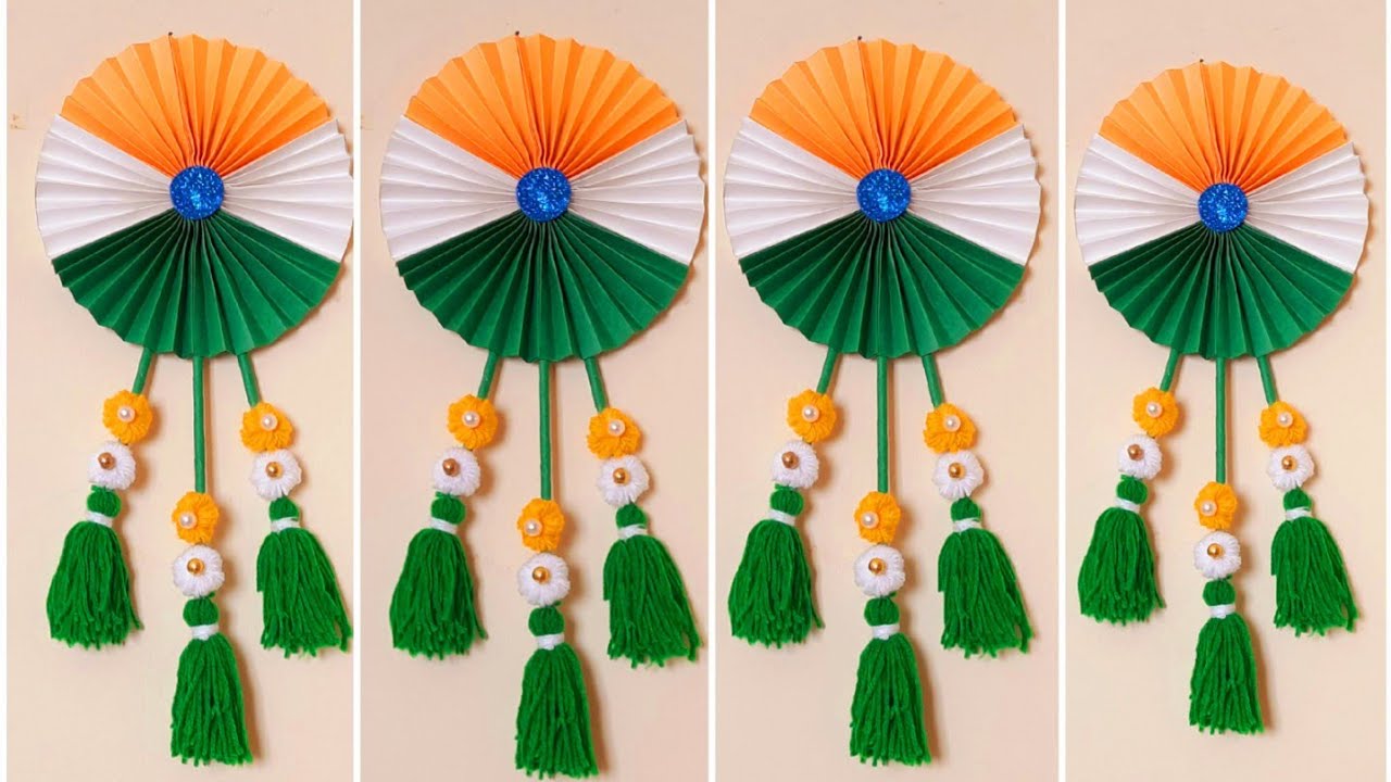 DIY TRI COLOUR CRAFT IDEA// Republic day craft // easy & simple tri ...