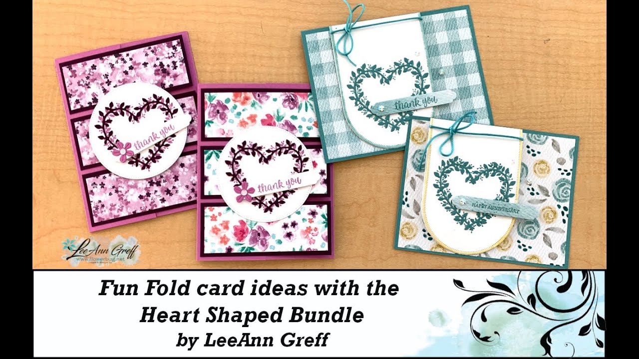 Heart Shaped fun fold cards - YouTube