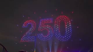 Fireworks and Drones for Fourth of July America 250 Celebration at Busch Gardens Tampa Florida  