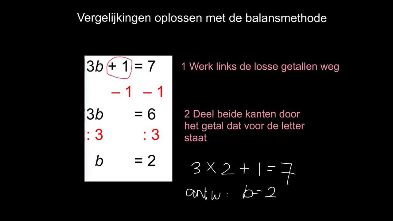 2KGT vergelijkingen oplossen met balansmethode - YouTube