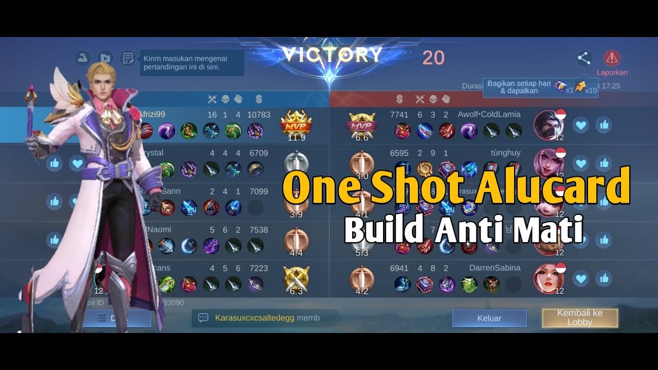Build Anti Mati | One Shot Alucard | Mobile Legend | Afrizi10 - YouTube