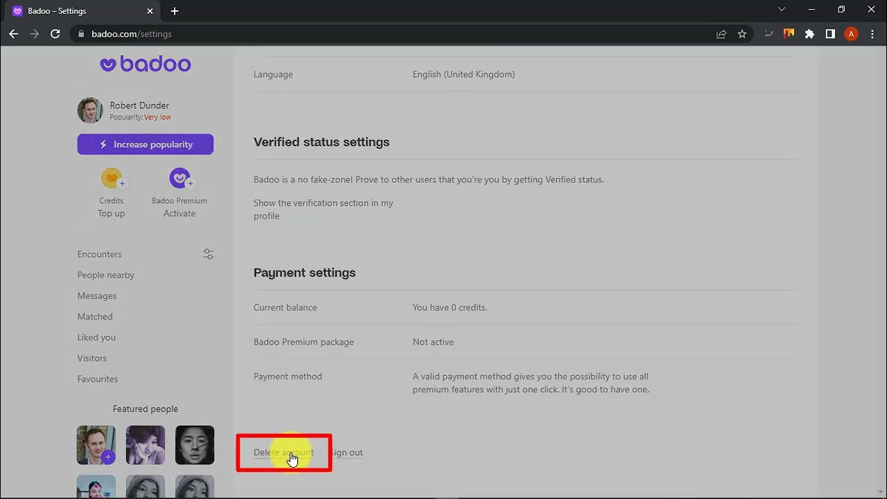 How To Delete Badoo Account - YouTube