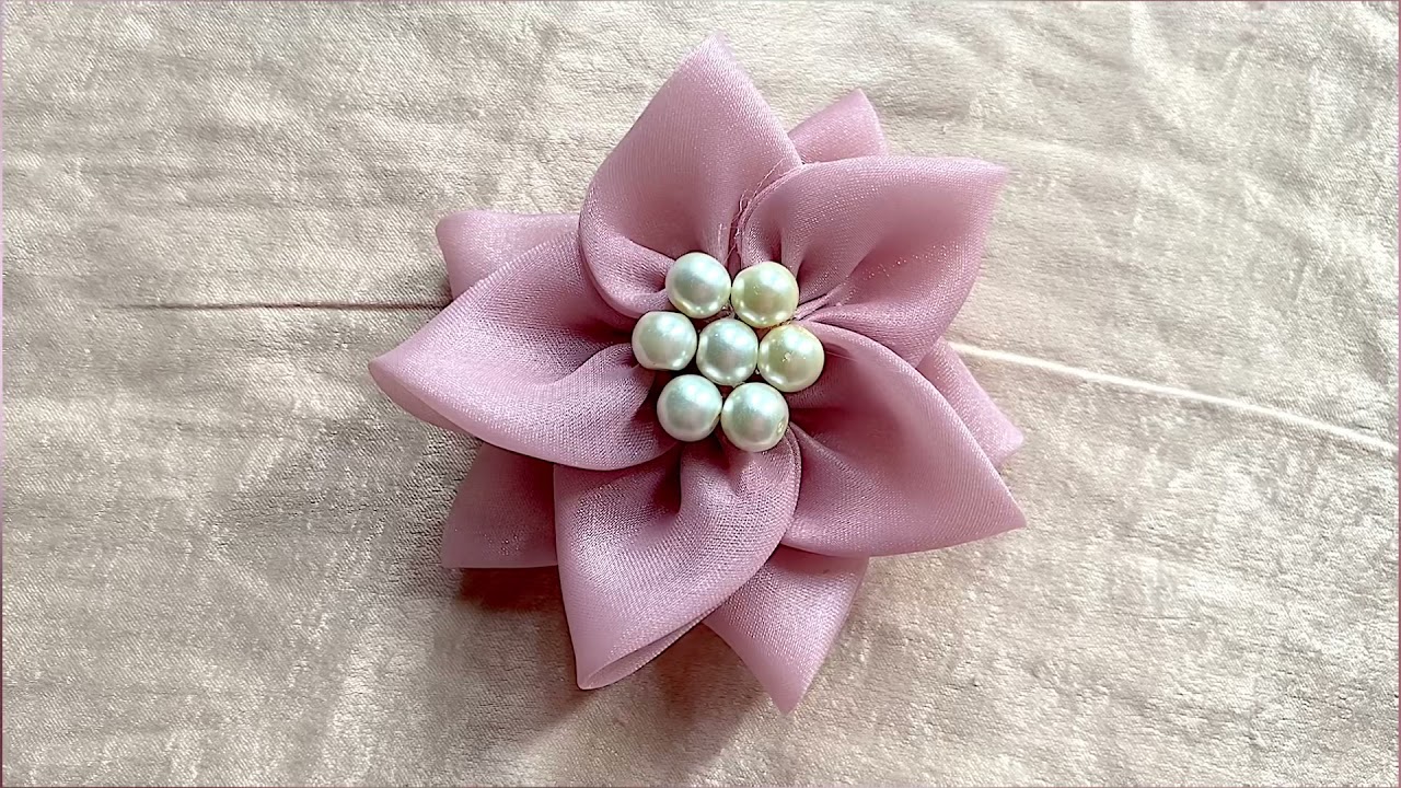 Making organza flower - fabric flower tutorial @Cicilia Craft - YouTube