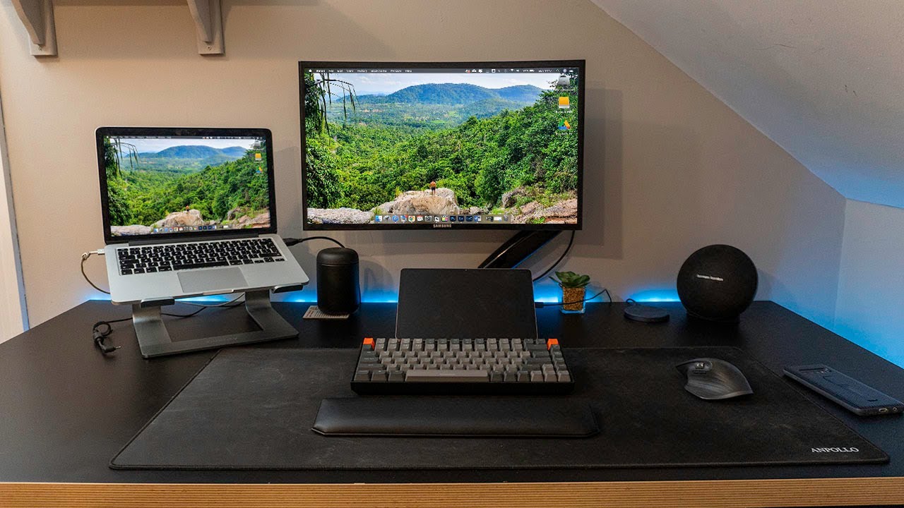 WORK FROM HOME DESK SETUP ON A BUDGET | 2021 - YouTube