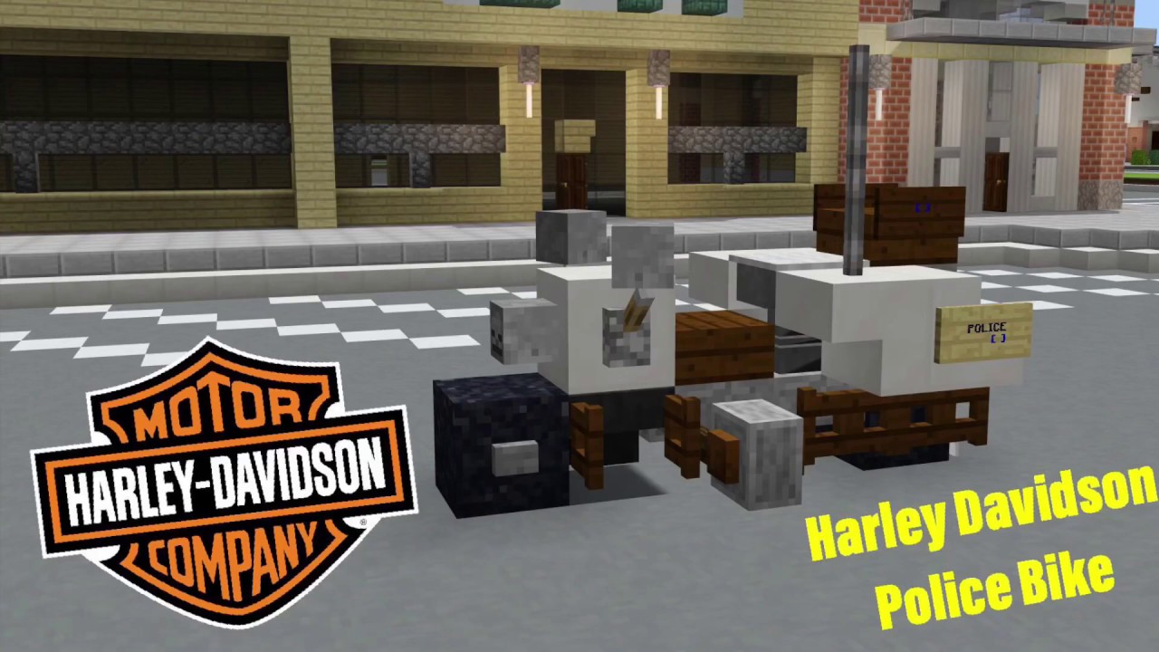 Minecraft Tutorial - Harley Davidson Police Motorcycle - YouTube