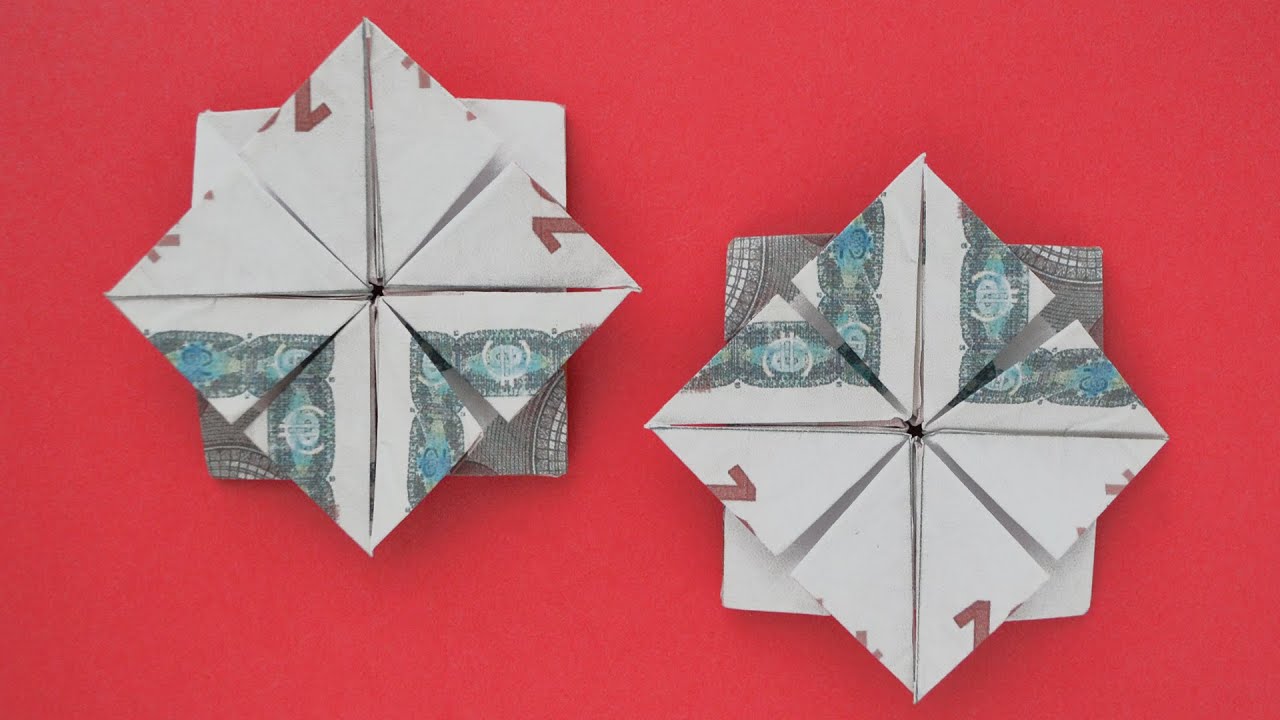 Interessante Origami BLUME Geldgeschenk GELD FALTEN | Money FOWER ...