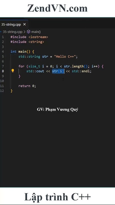 Học C++ - 35 - Duyệt các ký tự trong chuỗi 01 #laptrinh #hoclaptrinh #cplusplus #cpp #c++ - YouTube