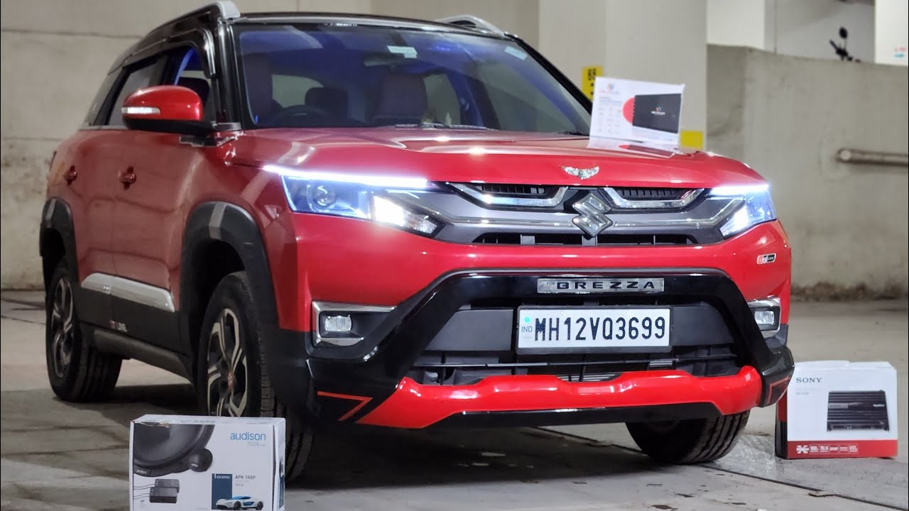 BEST MODIFICATION OF RED BREZZA LXI CNG TO GT LINE WITH AUDISON PREMIUM ...