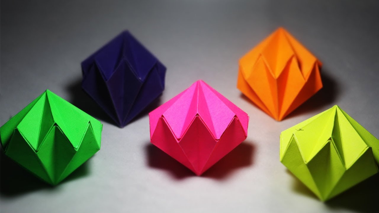 How To Make Paper Diamonds | DIY Paper Decorations | Christmas Tree ...