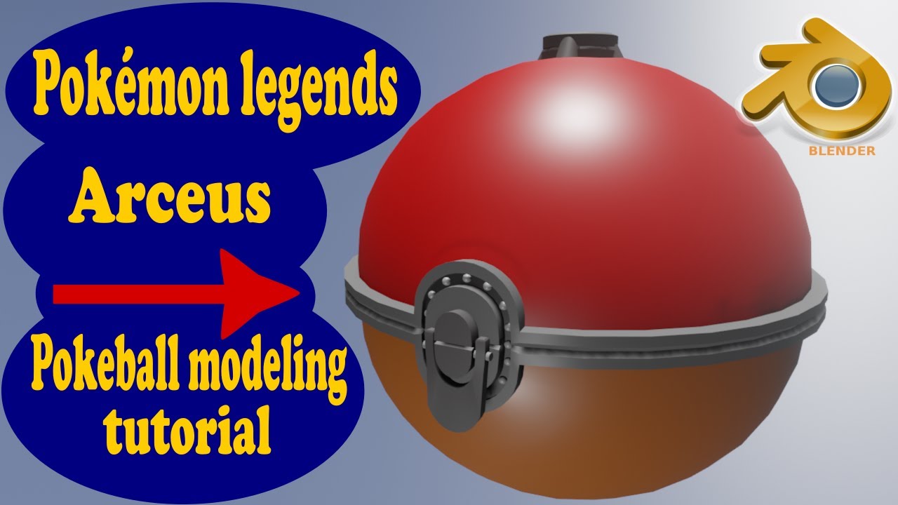 Pokémon legends Arceus | Pokeball modeling tutorial | Blender | Easy ...