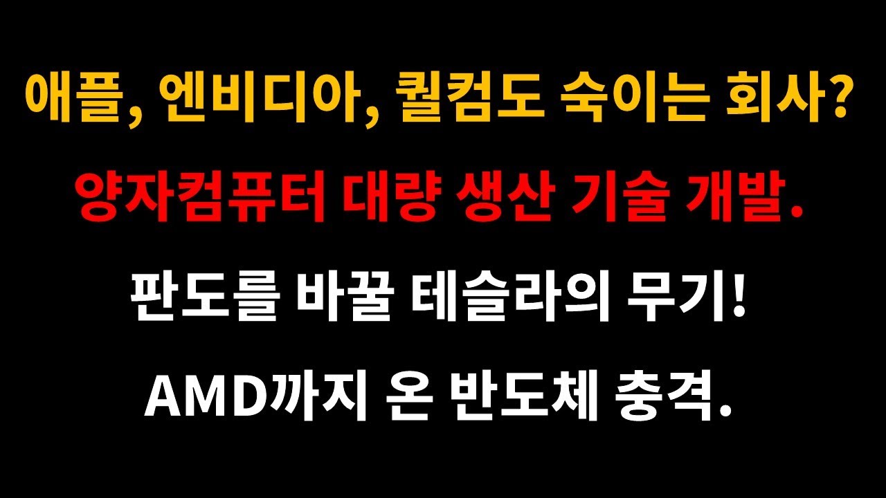 애플 엔비디아 퀄컴도 숙이는 회사 양자컴퓨터 대량 생산 기술 개발 판도를 바꿀 테슬라의 무기 Amd까지 온 반도체 충격 Youtube