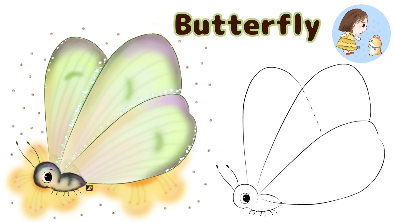 How to Draw a Colorful Beautiful Butterfly 🦋- Cara Menggambar Kupu-Kupu ...