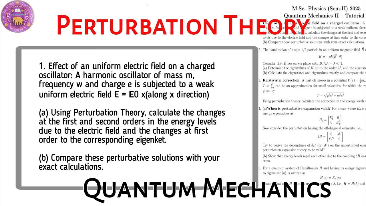 Problem Based on Perturbation Theory||Quantum Mechanics - YouTube