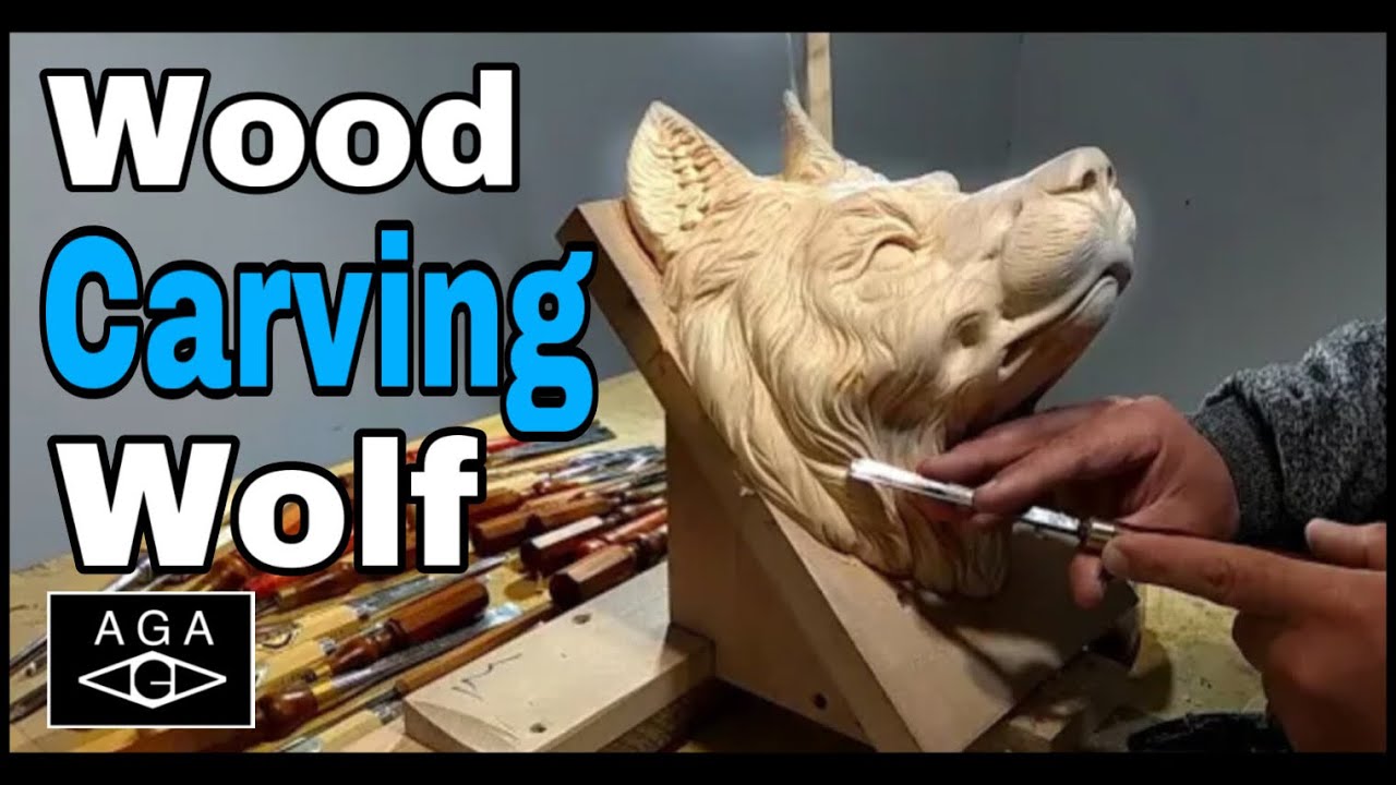 How To Carve A Wolf Head Out Of Wood #carving #art - YouTube