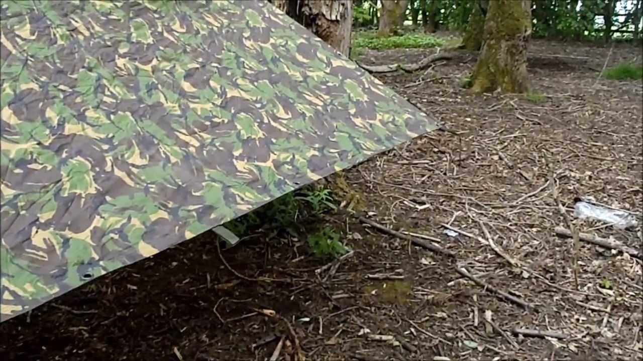 bushcraft: Budget bushcraft Army Surplus vol 1. Tarp/basha. - YouTube