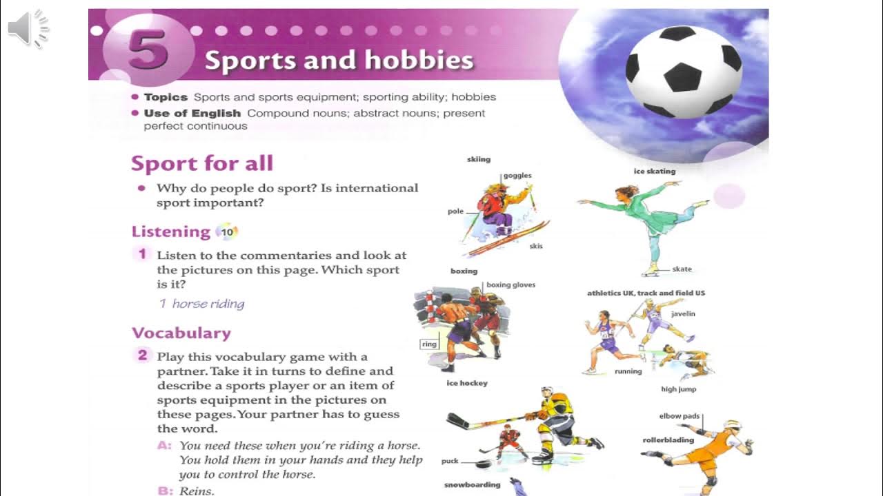 Cambridge Global English ESL Stage 8 Listening (Sport for all) - YouTube