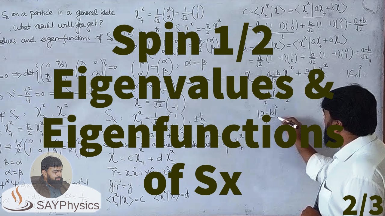 L37.2 Spin1/2 : The eigenvalues and eigenfunctions of Sx - YouTube